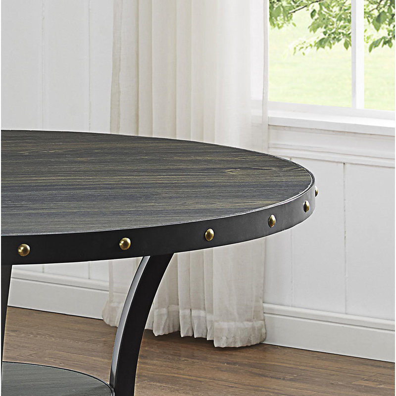 Winston Porter Round Dining Table With Shelf | Wayfair